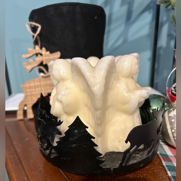 Holiday | Vintage Angel Art Candle Moose And Tree Candle Holder ...